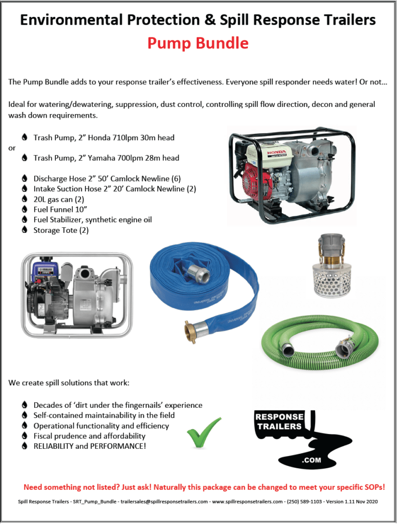 Pump Bundle. Add engine driven pumps to your spill trailer
