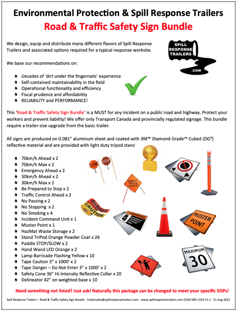 Traffic Safety Sign Bundle augments any trailer. Safety First!